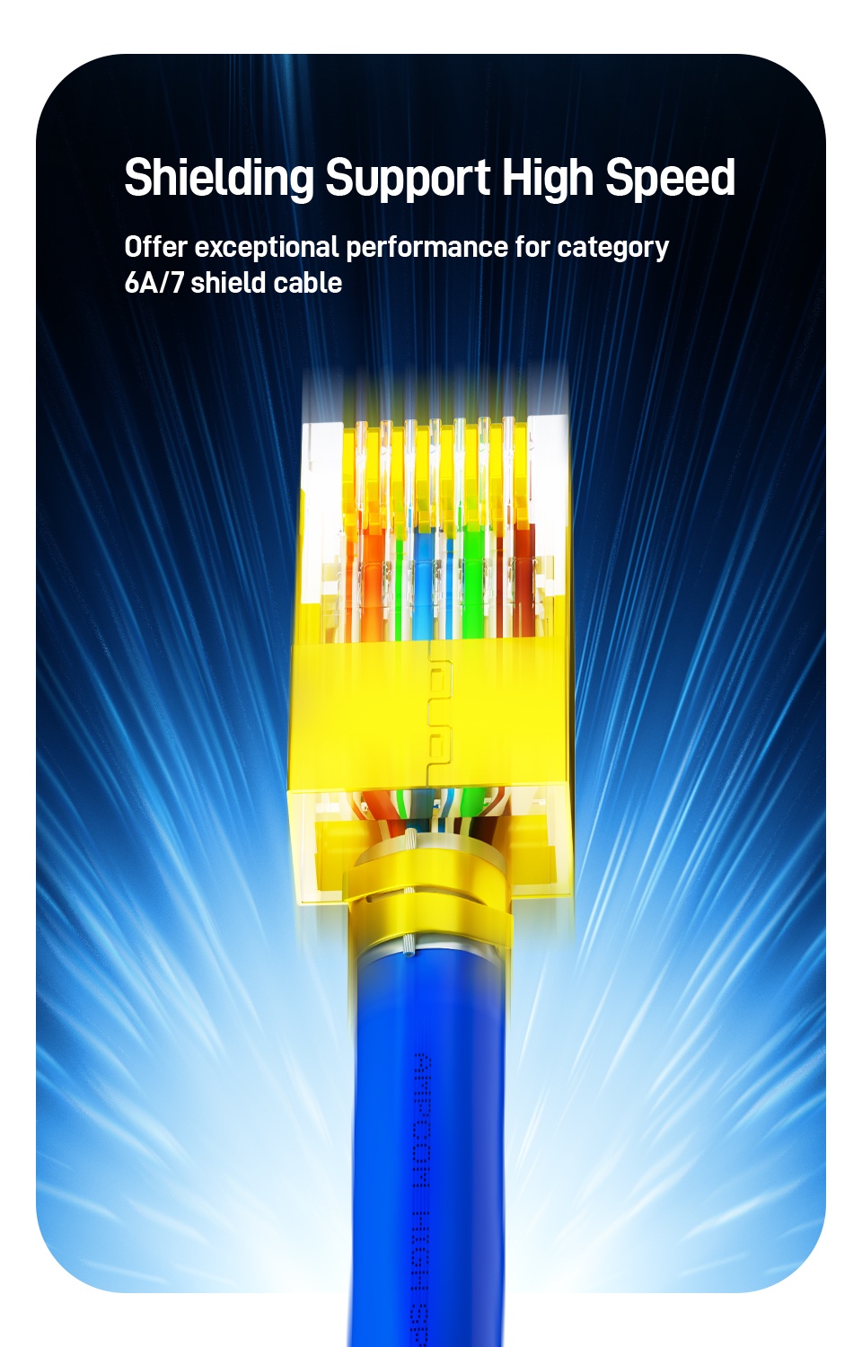 AMPCOM CAT7 Shielded RJ45 Modular Plug Connector 50U 8P8C RJ45 ...