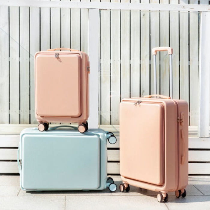Japanese style front opening luggage universal wheel computer boarding ...