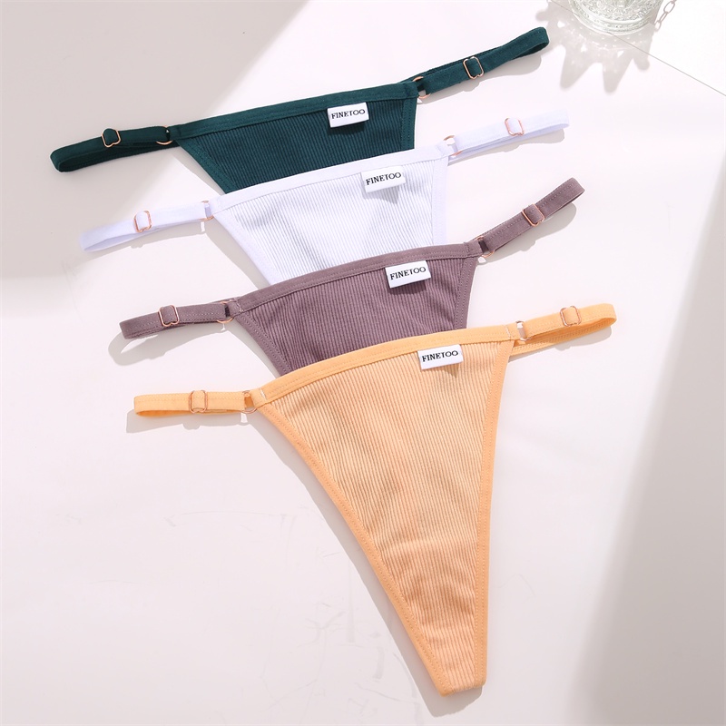 CuteByte 3Pcs/set Women's Cotton Thongs Low-Rise Bikini Panties Sexy T ...