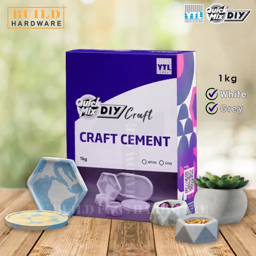 YTL QuickMix DIY Craft Cement 1kg Art Cement Jar Pots Coaster Kraft ...