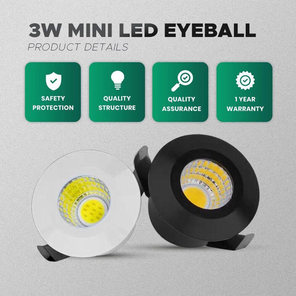 3W MINI LED EYEBALL CABINET RACK / DISPLAY SHOWCASE MINI LED RECESSED ...