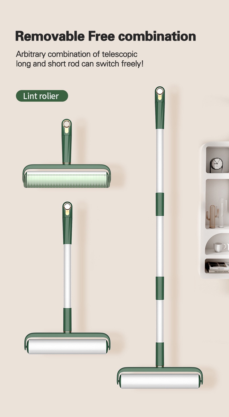 Hair sticky roller long rod large extension household roller brush ...