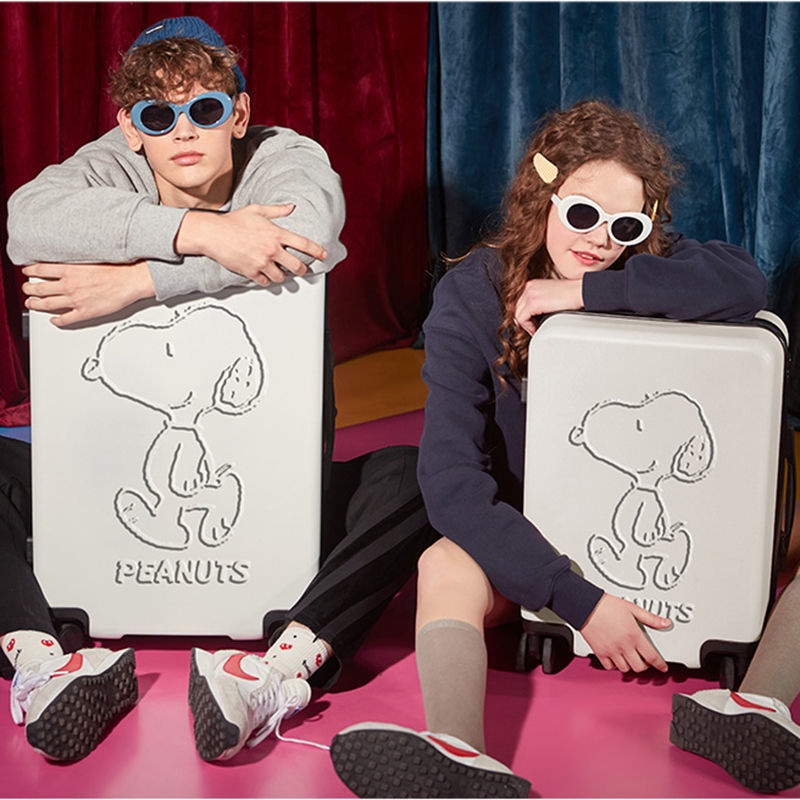 『Free Shipping』Snoopy Cartoon luggage student trolley suitcase travel ...