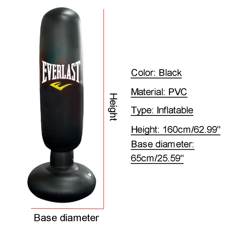 EVERLAST Inflatable Boxing Punching Bag with Stand for Adults 160CM ...