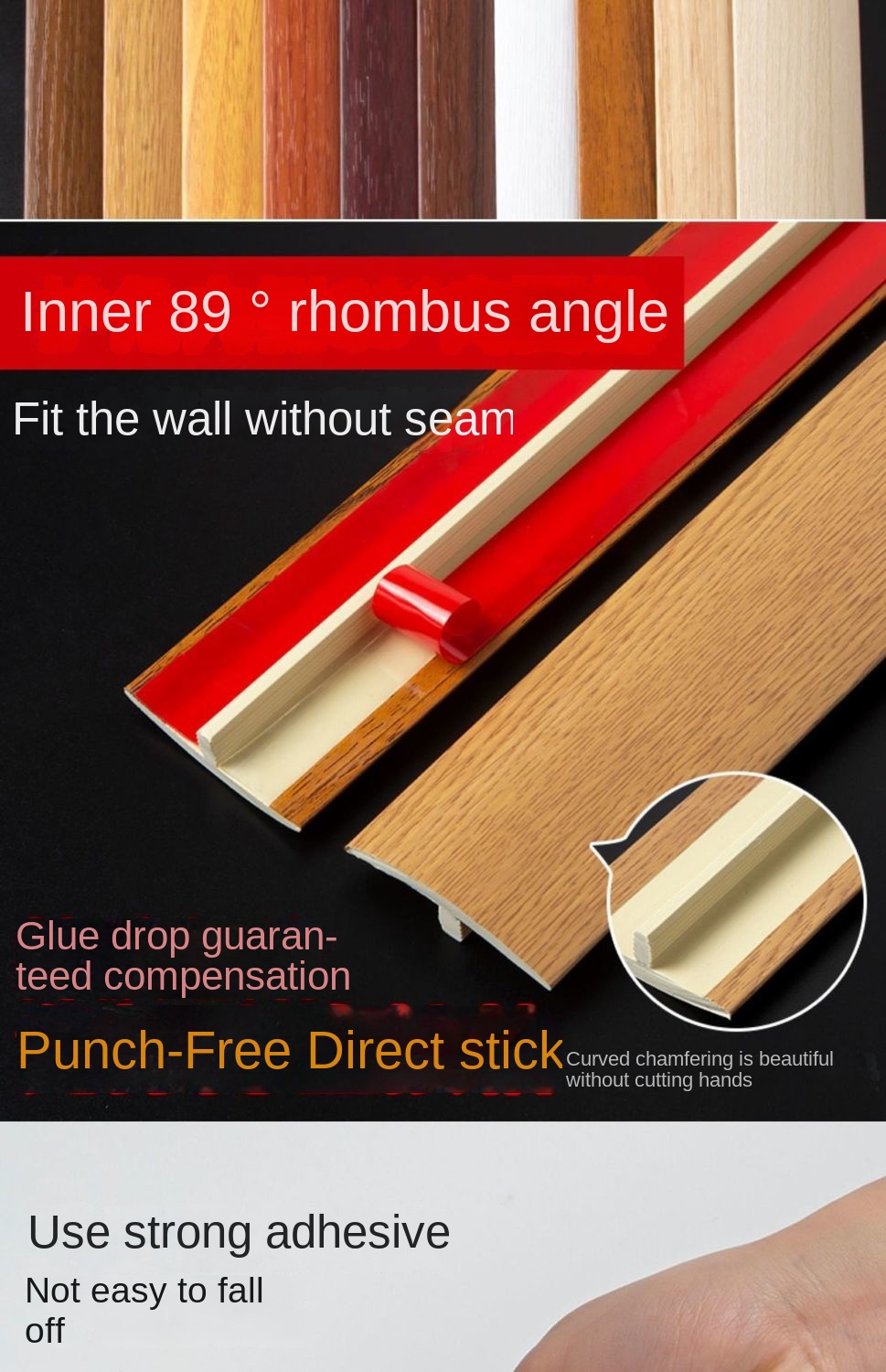 Wooden Floor Closing Tape Sticky-Free Self-Adhesive Type Blank Holding ...