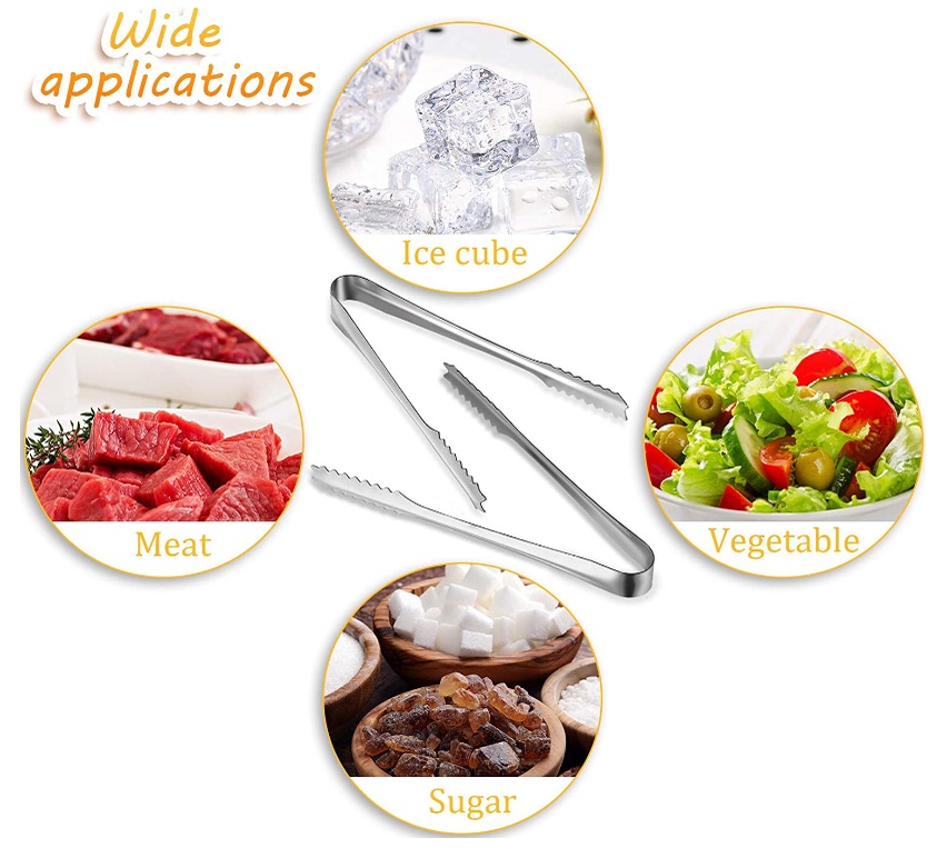 1pc 19cm Stainless Steel Ice Clip Cube Food Klip Clipper Clamp Steak ...