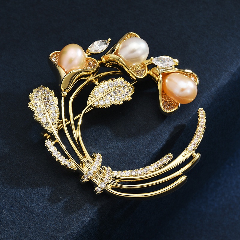 New Freshwater Pearl brooch for women's high-end versatile morning ...