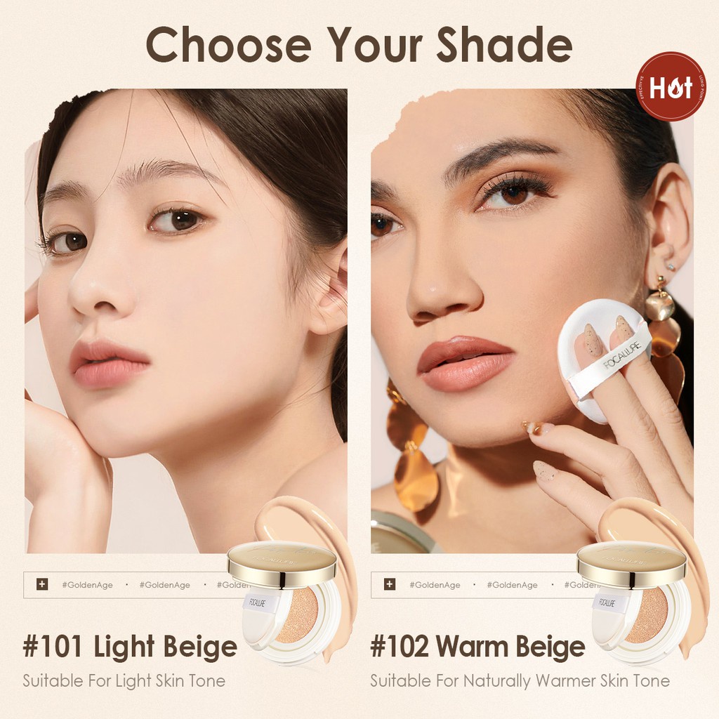 FOCALLURE FA198 Poreless Matte BB Air Cushion Foundation Long-lasting ...