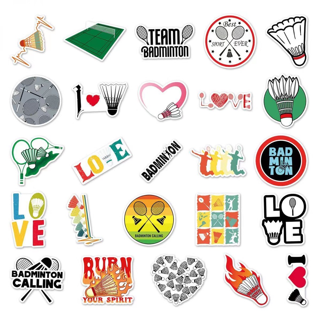 10 badminton graffiti stickers DIY mobile phone backpack luggage ...