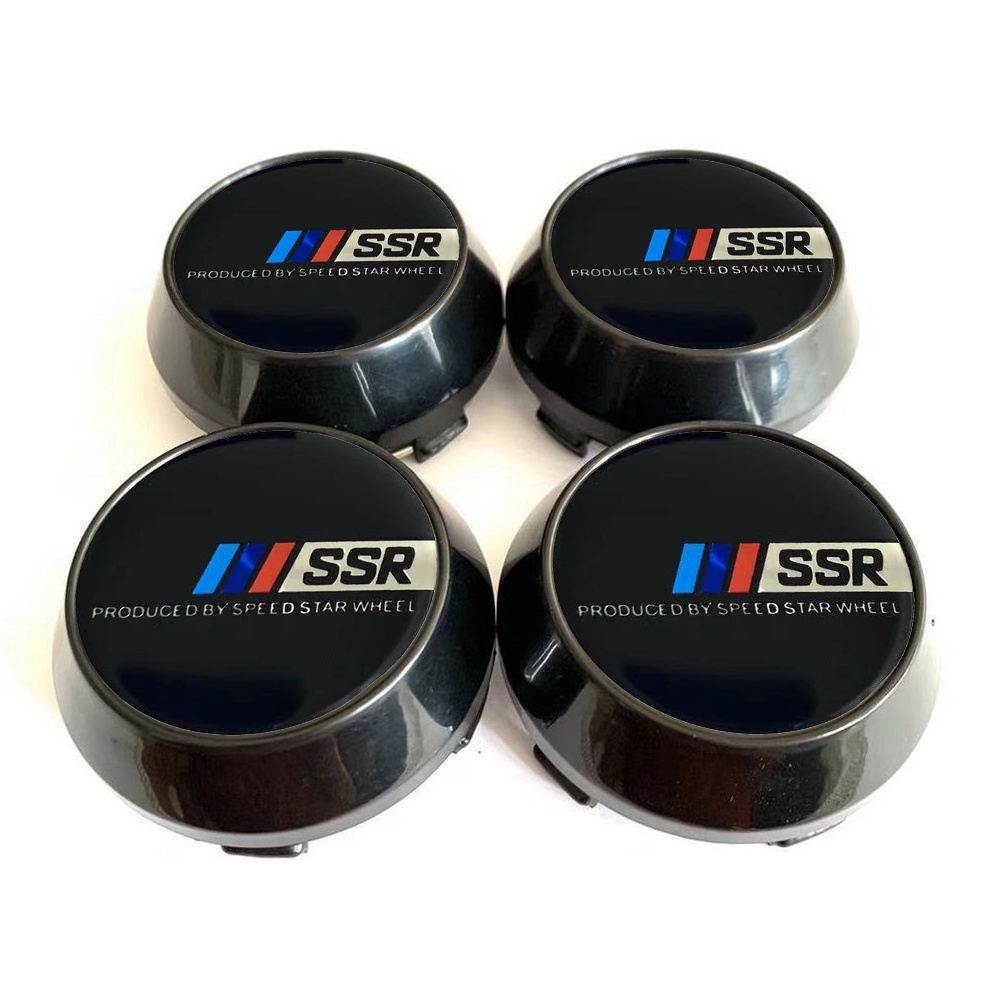 4pcs 60/64/65/68/69MM SSR Center Cap Car Wheel Hub Cover Black Logo ...