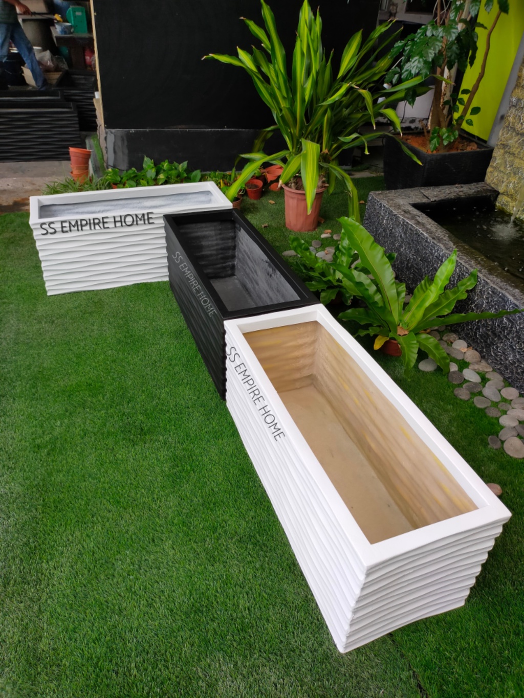 RUDI PB3 ALL Waves Planter Box Fiberglass Flower Pot Pasu Bunga Garden ...