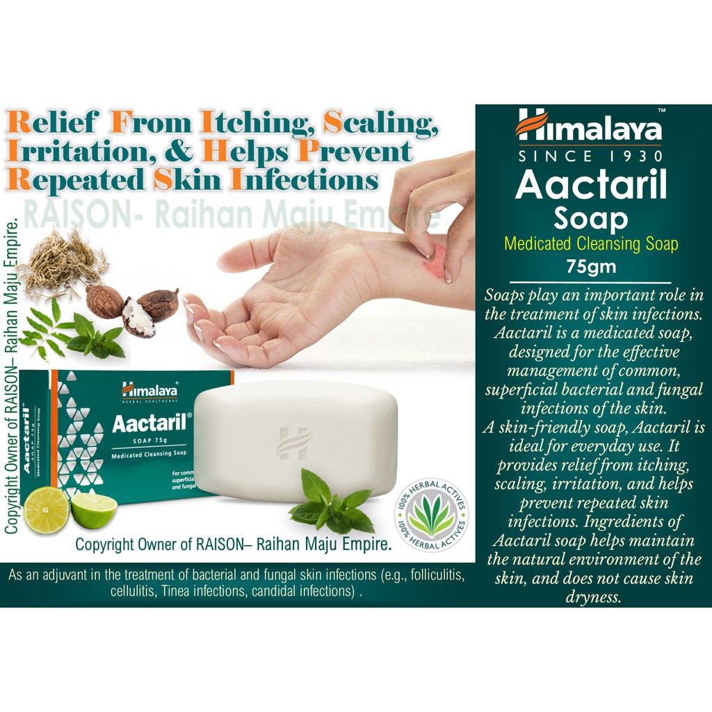 [SEP 2027] HIMALAYA Aactaril Soap 75g ACTARIL Medicated Cleansing Soap ...