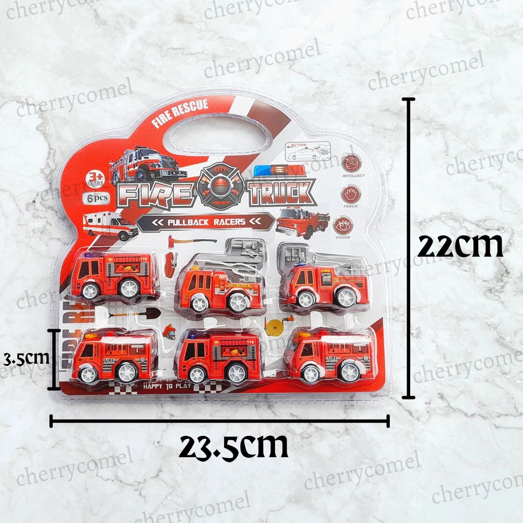 Cute Toy Vehicles Set Firetruck Bomba Fire Engine Construction Toy Car Cake Topper Police Toy ...