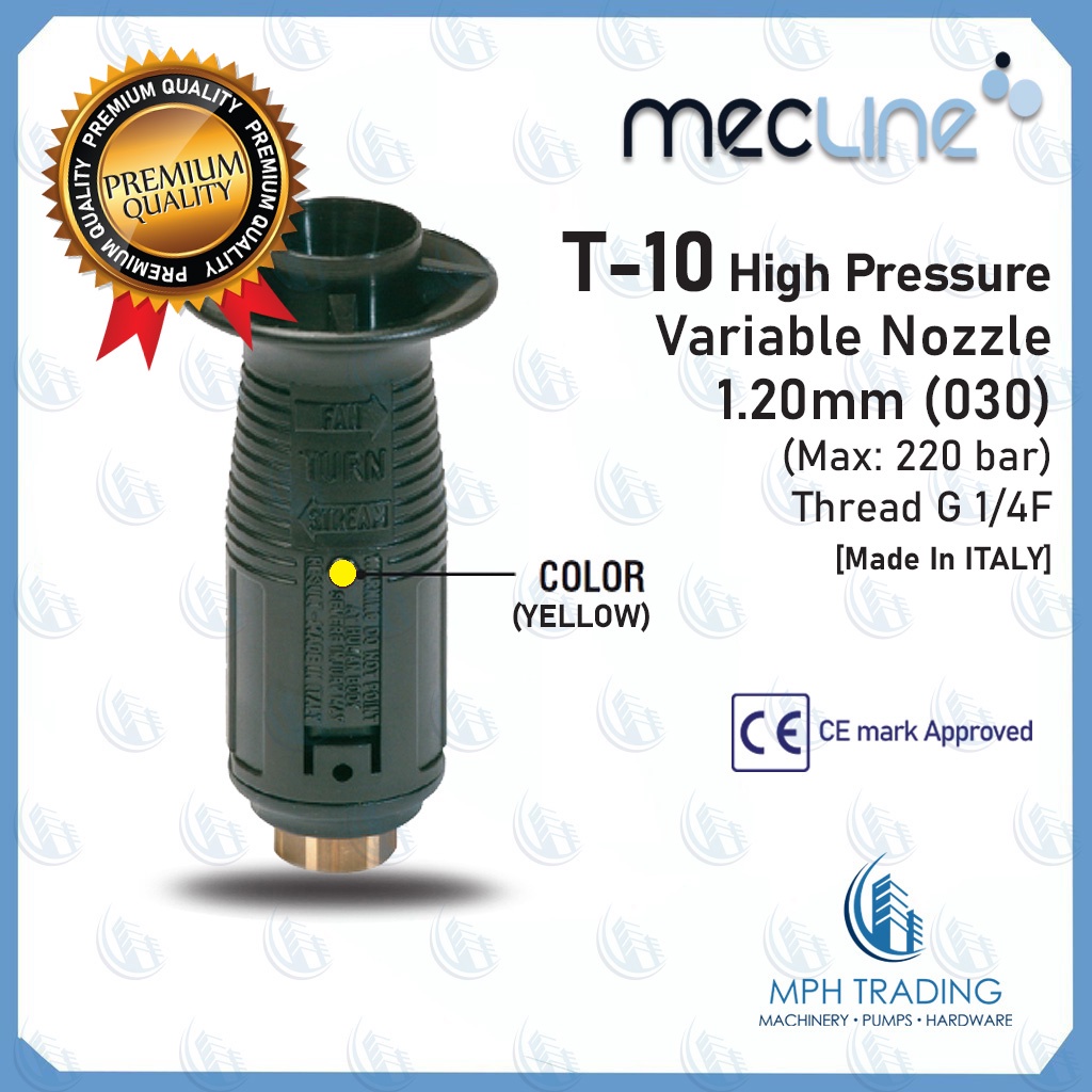 Mecline by Tecomec T10 220 Bar Variable Nozzle 1.20/ 1.25/ 1.35/ 1.40 ...