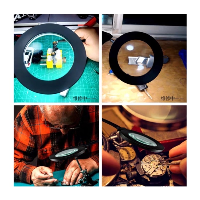 8X Magnifying Glass With LED Light (With Clamp) / Light Magnifier ...