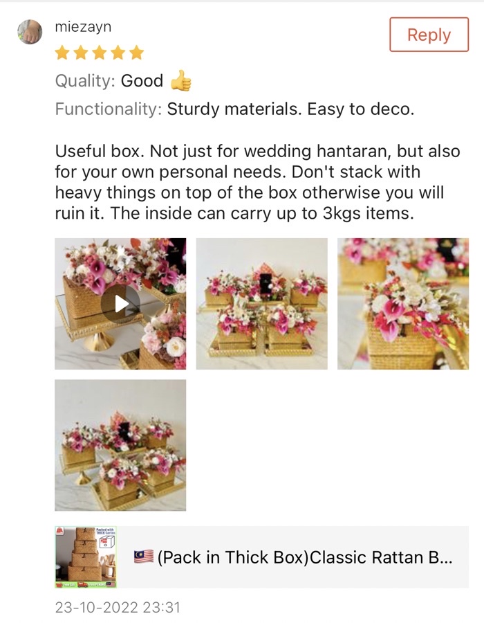 Rattan Basket Hamper Basket Bakul Mengkuang Rotan Handmade Woven Box ...