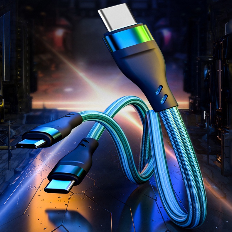 3 In 1 6A Super Fast Charge Data Cable Type-C Micro USB Charger Sync ...