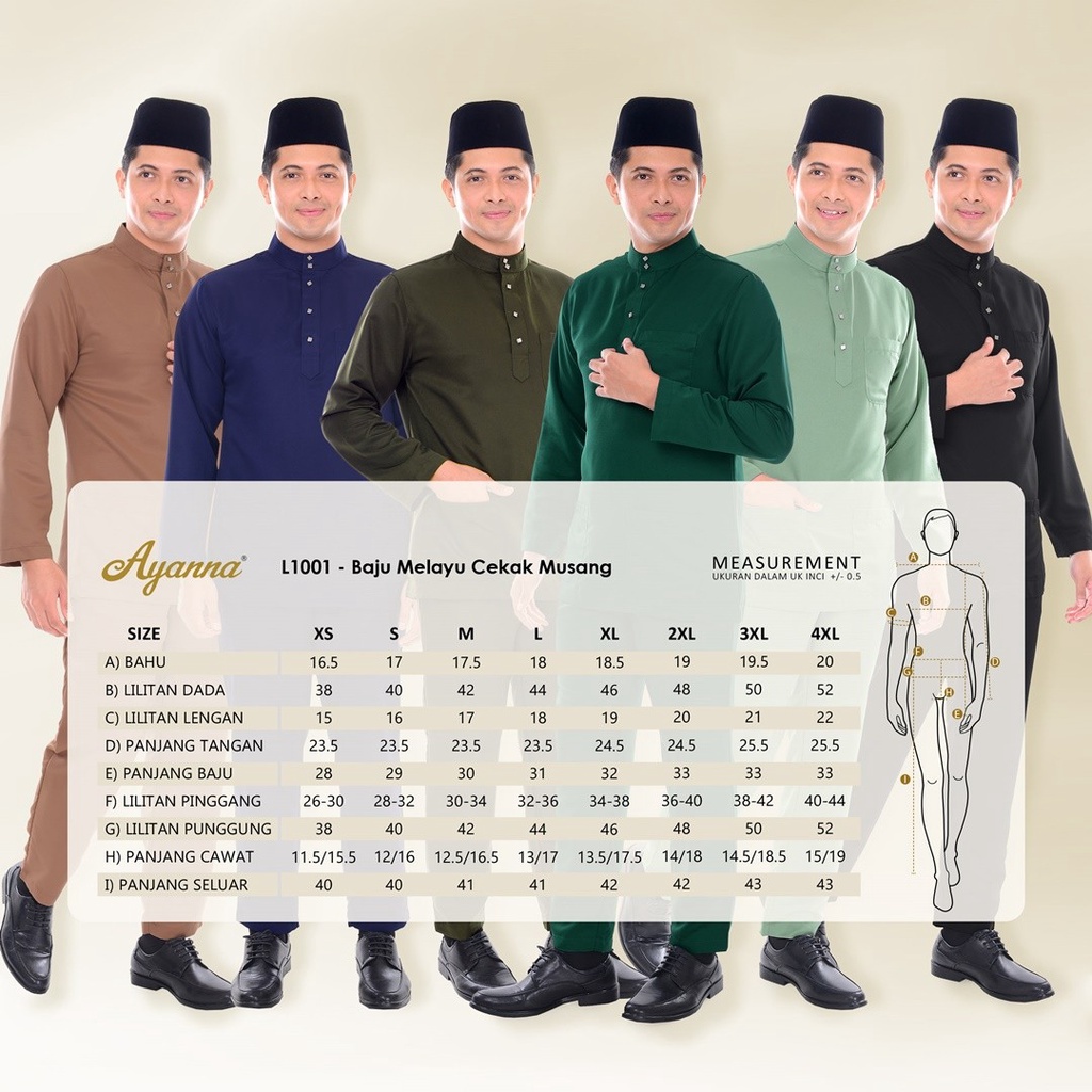 Baju Melayu Cekak Musang 1001 Raya 2023 XS-4XL Sedondon Ayah Anak ...
