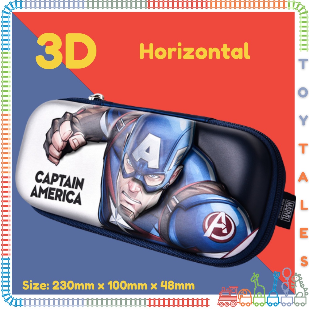 Marvel 3D PENCIL BOX [ SPIDERMAN Iron Man Captain America ORIGINAL ...