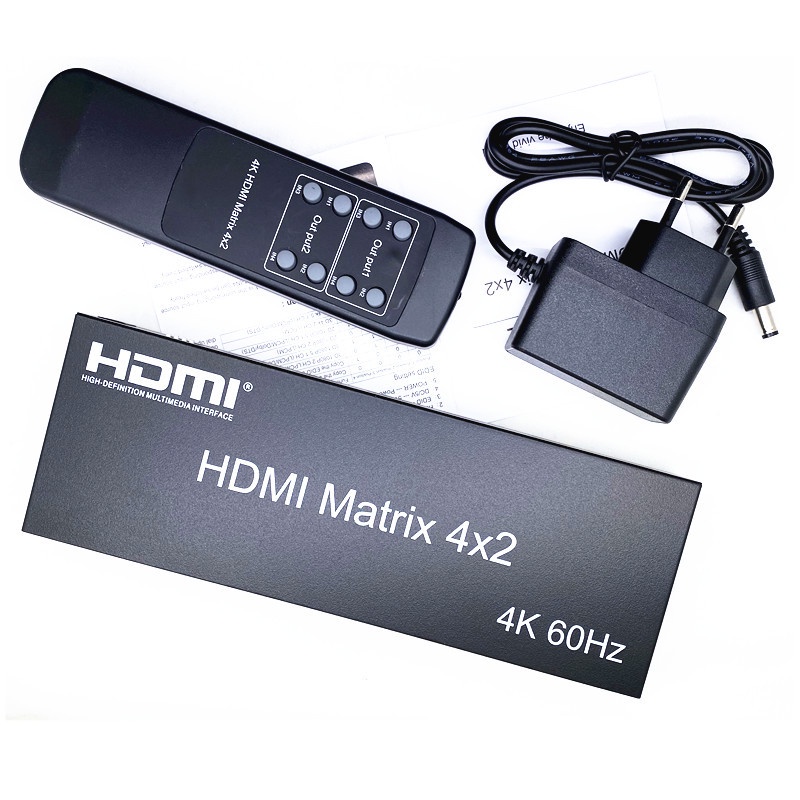 4K x 2K 4x2 HDMI Matrix Switch 4 in 2 Out Matrix HDMI Video Switcher ...