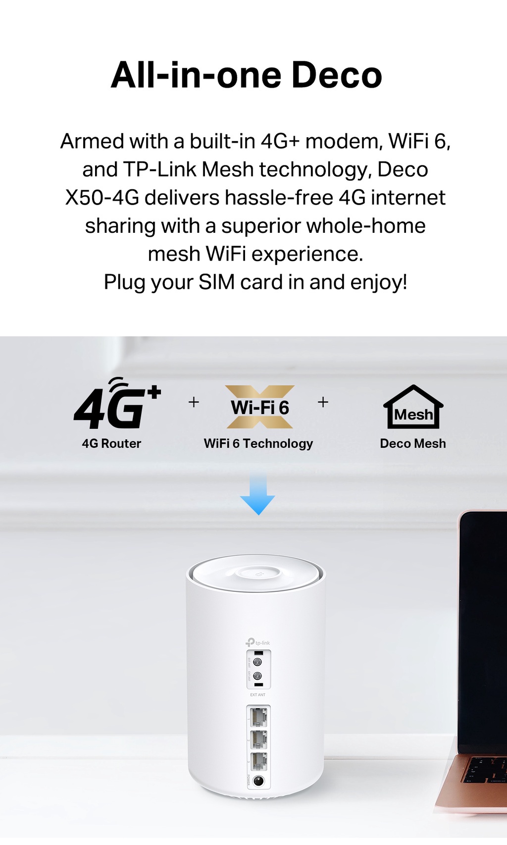 TP-Link 4G/5G AX3000 Modem Direct Sim Card Mesh Router(Whole Home Wifi ...