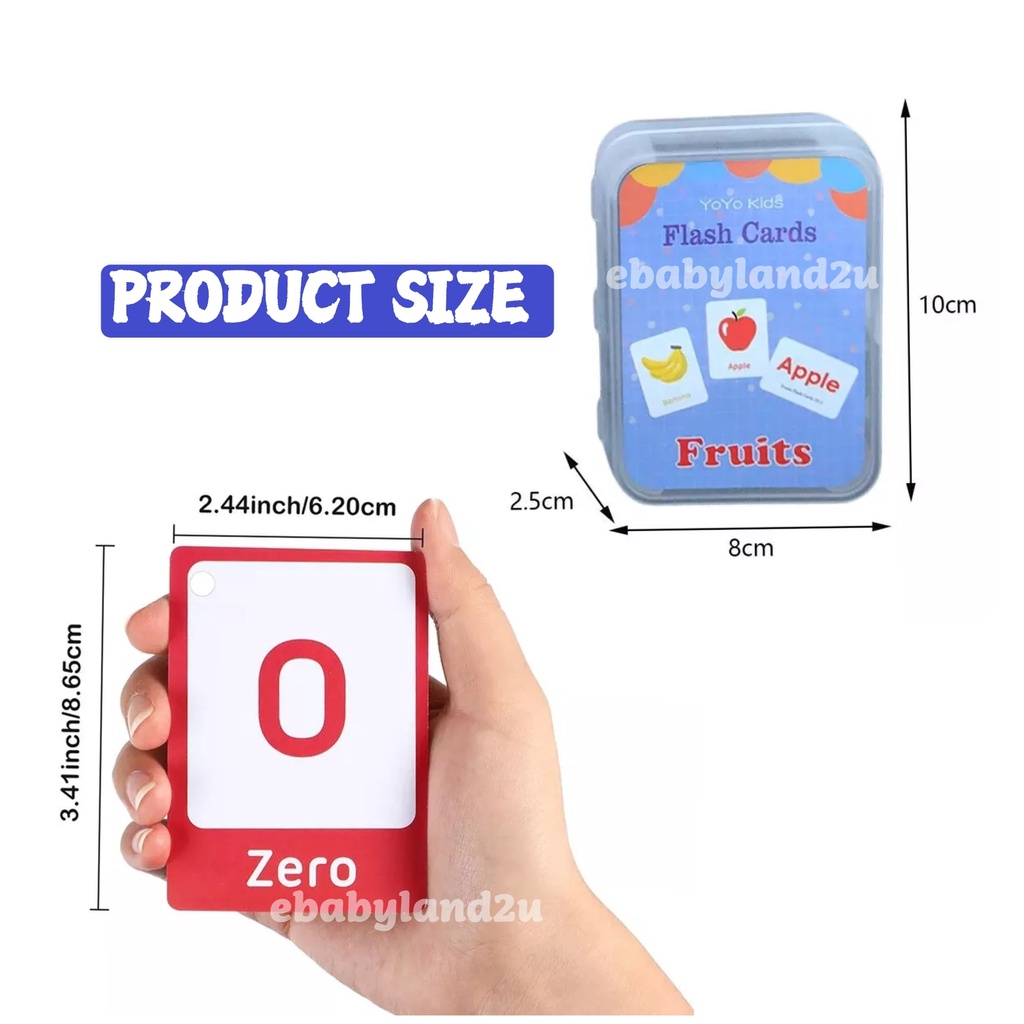 MINI Flash Card Early Learning Kad Imbas Animal Shape Colour Number ...