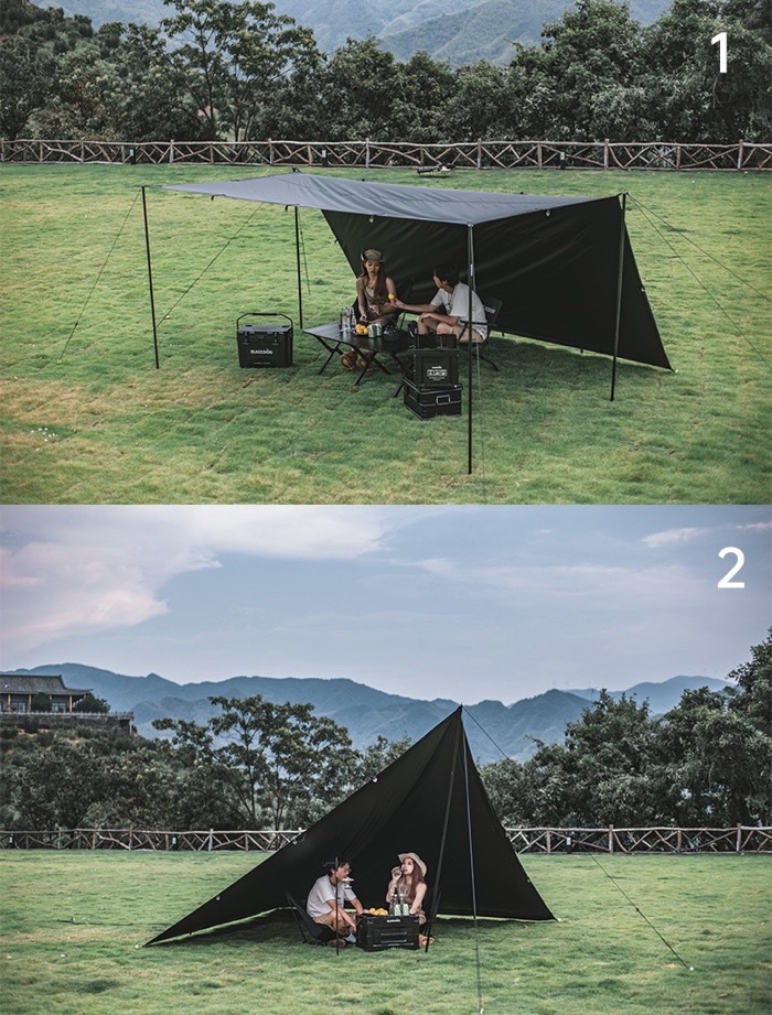 Blackdog Square Tarp Flysheet Tactical Tarp Black Coating UPF50 ...