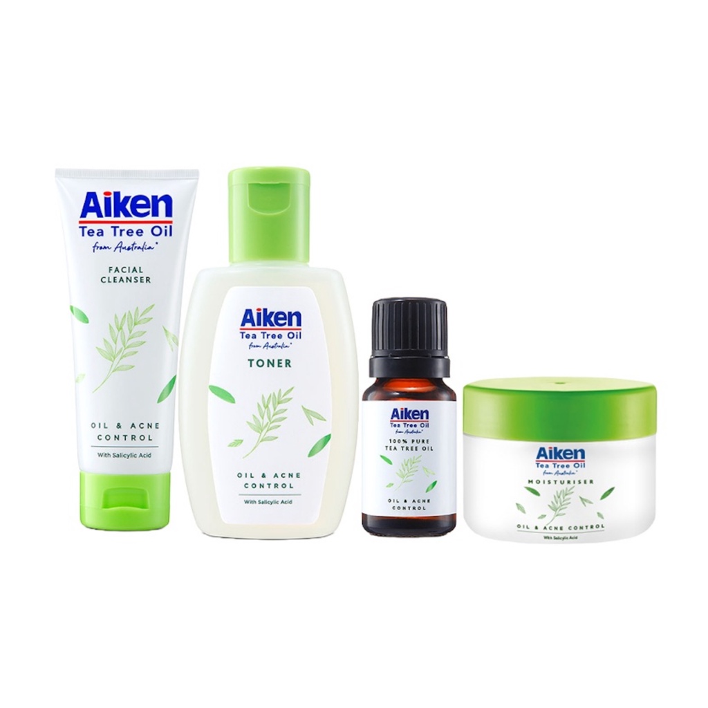 Aiken Tea Tree Oil Skincare Acne Set 4in1 | Shopee Malaysia
