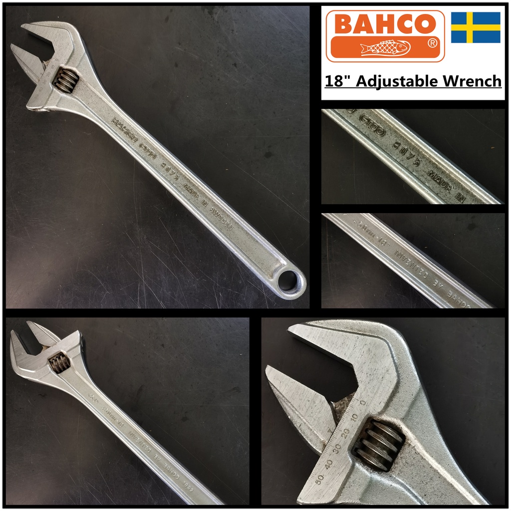 SANDVIK BAHCO 15” (8074) | 18”(8075C) | 24”(86-600) Adjustable Wrench ...