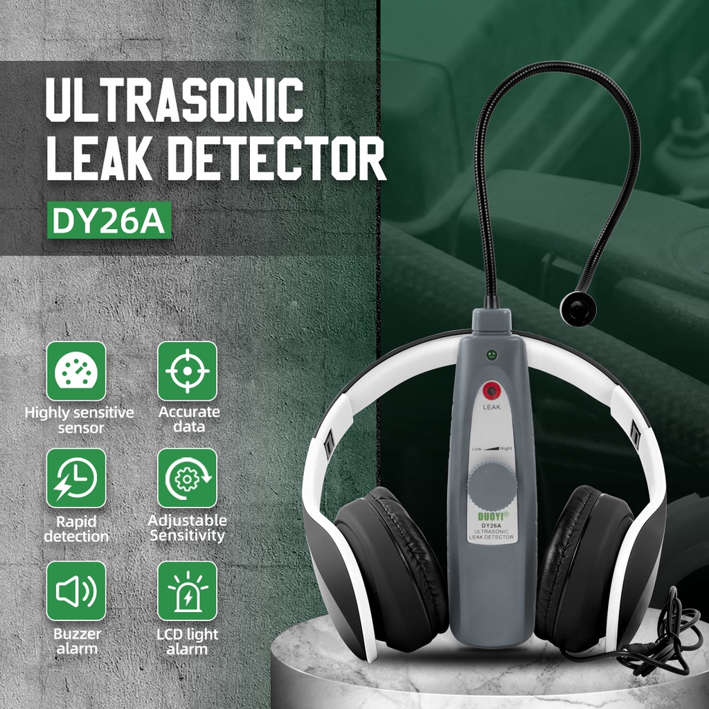 DUOYI DY26A Ultrasonic Gas Leak Detector Freon Air Water Fluid Pressure ...