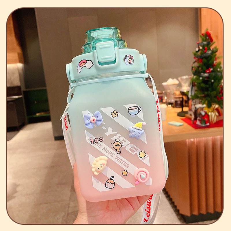 1500ML Botol Air Viral Straw 4xFree Gifts Botol Air Budak Cute Water ...