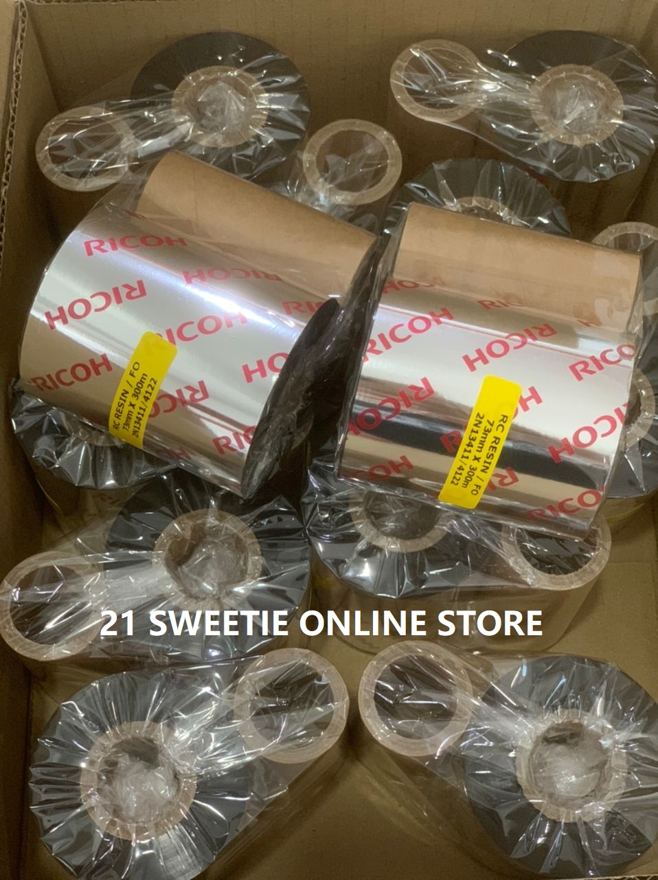 [1 roll] Ricoh Resin Ribbon 73x300 Premium Thermal Transfer Japan ...