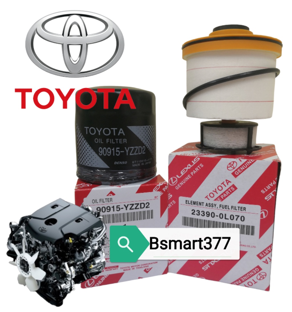 Toyota diesel fuel filter oil filter hilux revo gun125 gun126 2.4L 2.8L ...