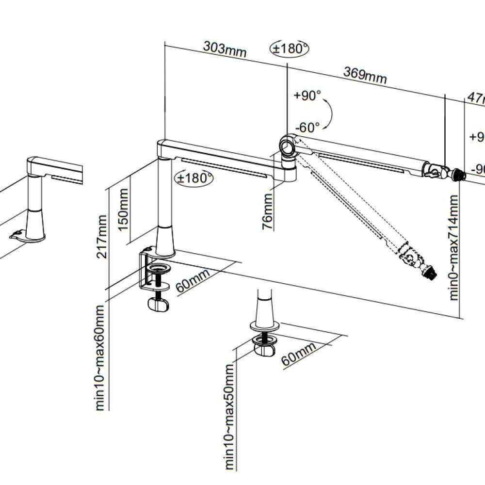 Thronmax S6 Twist Boom Arm with Low Profile Design, Cable Management ...