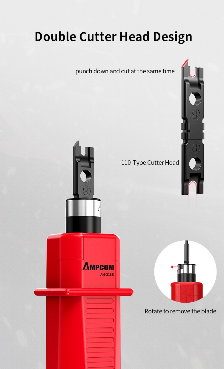 AMPCOM Punch Down Tool Type 110 Network Cable with Two Blade Telephone ...