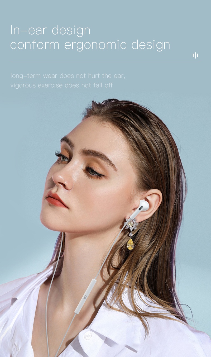KUULAA New Third Generation Wired Headset In ear Flat Wire Earplugs ...
