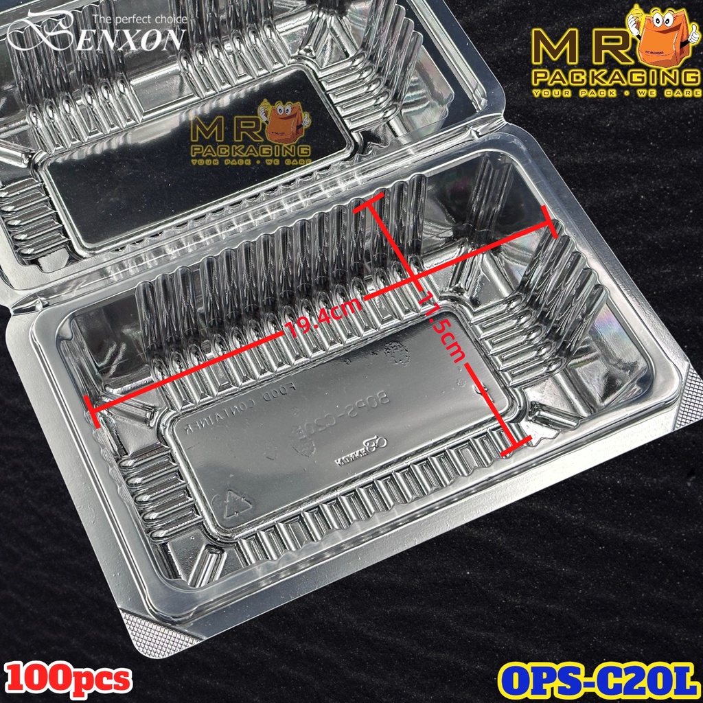 OPS-C20L Benxon OPS Plastic Tray [ 100pcs± ] Bakery Disposable Clear ...