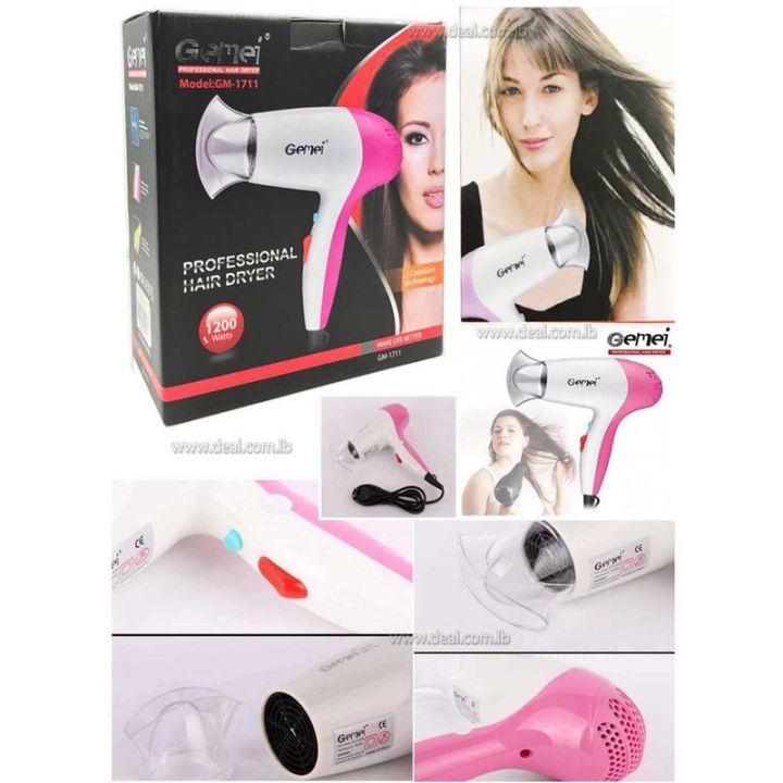 🔥 HOTDEALS 🔥 Multicolor GEMEI GM-1711 Professional Hair Dryer 1200 Watts Ready Stock | Shopee ...