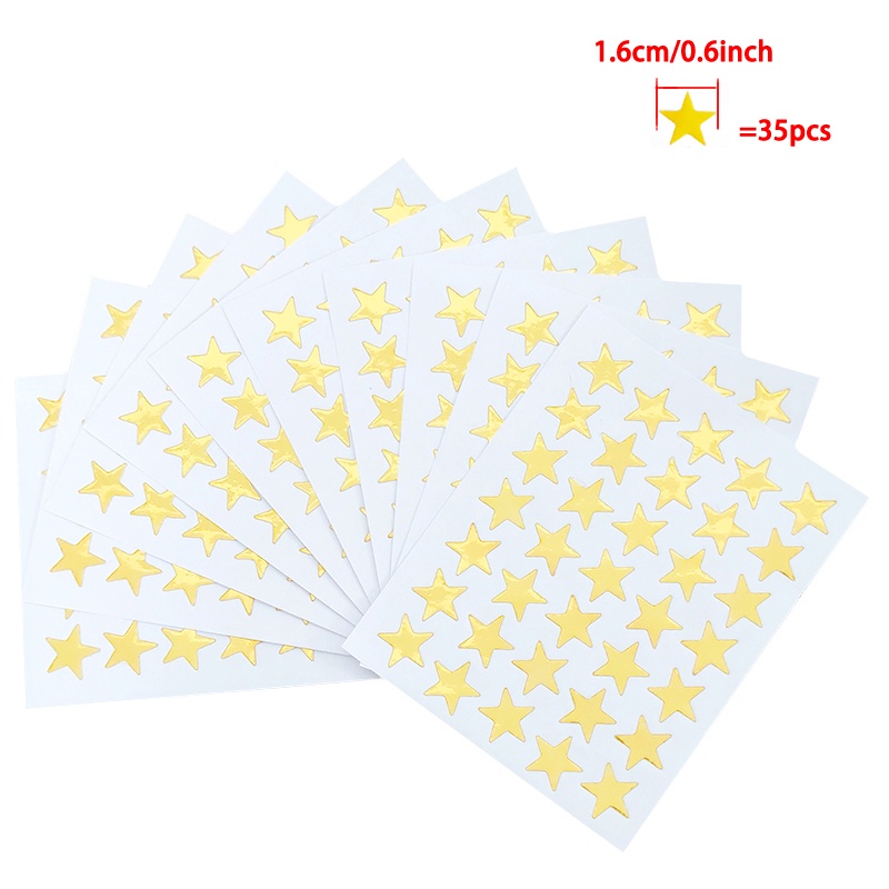 10sheets/bag Gold Star Sticker Stamping Five Pointed Star Sticker ...