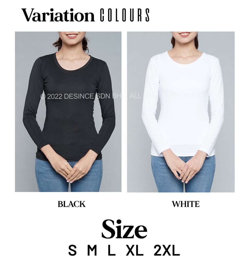 🇲🇾 DESINCE Inner Shirt Women Long Sleeve Female Baju Inner Perempuan ...