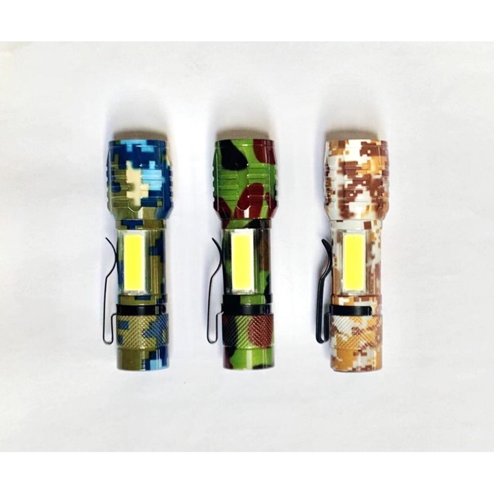 Portable 3 Mode Mini LED Army Torchlight Lampu Suluh LED / USB ...