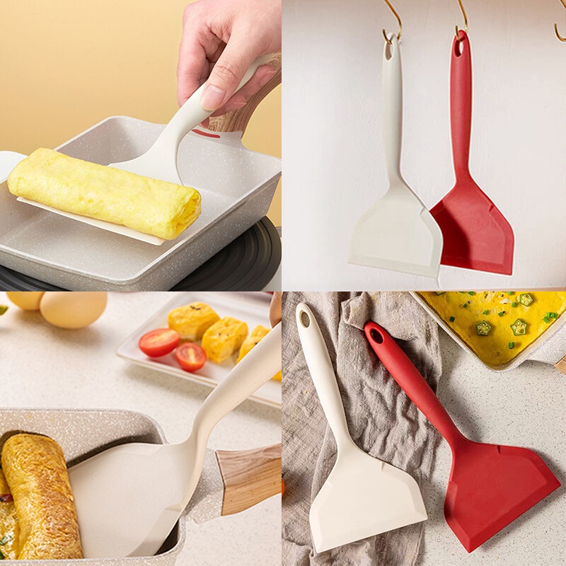 ZPLUS Wide Silicone Tamagoyaki Egg Pancake Spatula Non Stick Turner ...