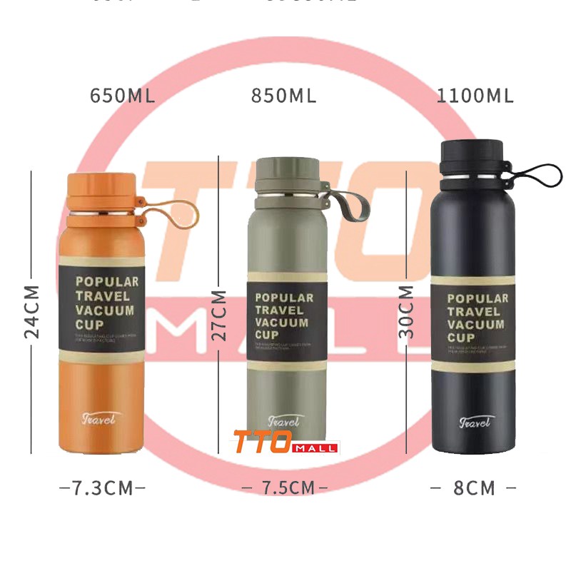 [TTO] 650ml/850ml/1100ml Double Stainless Steel Thermos Flask Vacuum ...