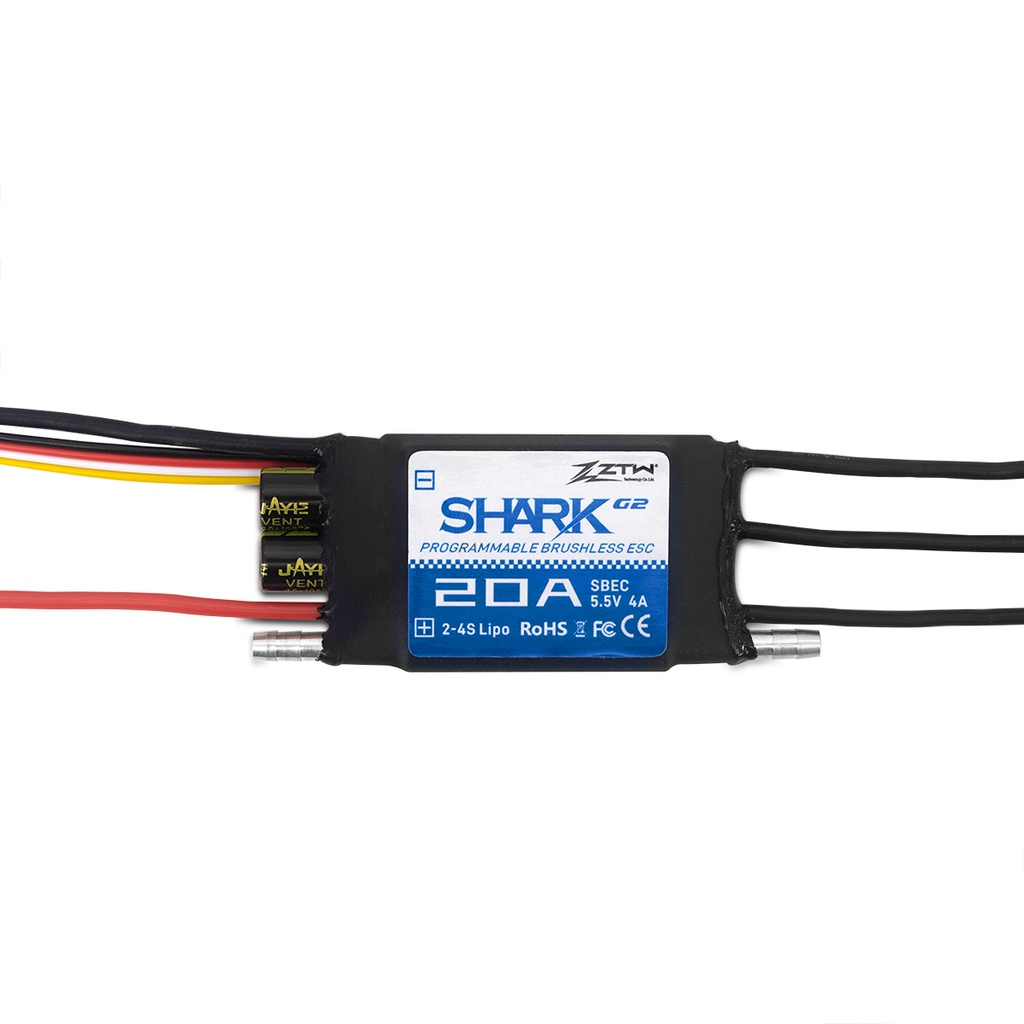 ZTW 32-Bit ESC Shark G2 20A/30A/40A/50A/60A/80A/100A 2-6S SBEC 5V/6V 8A ...