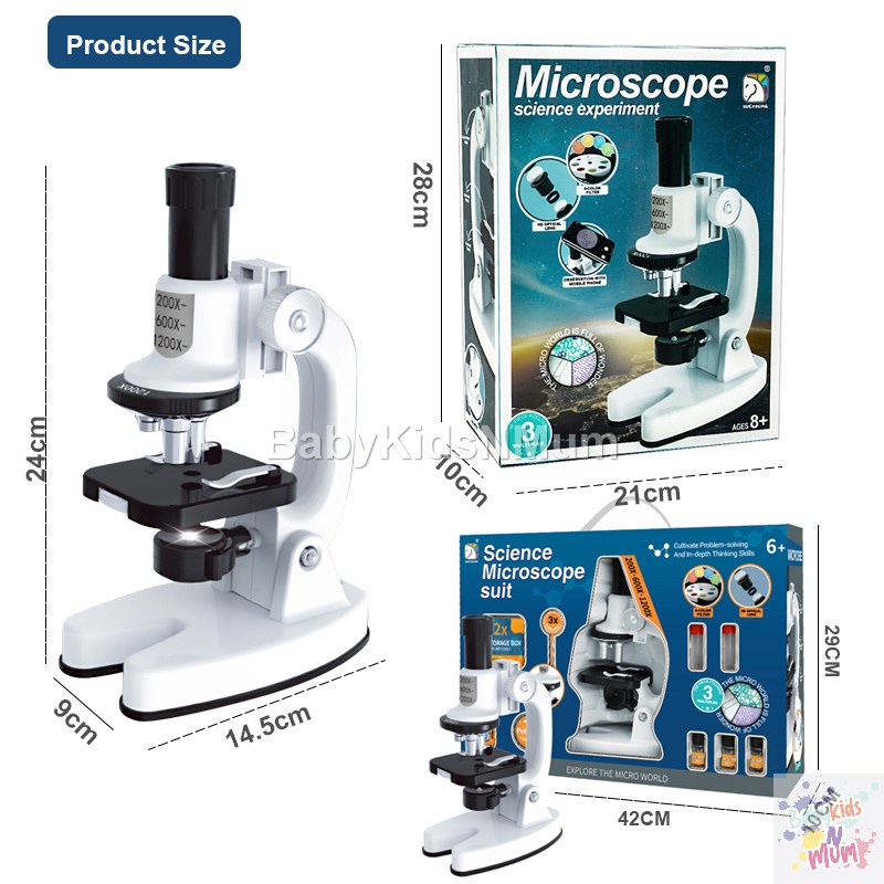 Microscope Kid Lab 3 Magnification Levels 1200x Portable60-180X Home ...