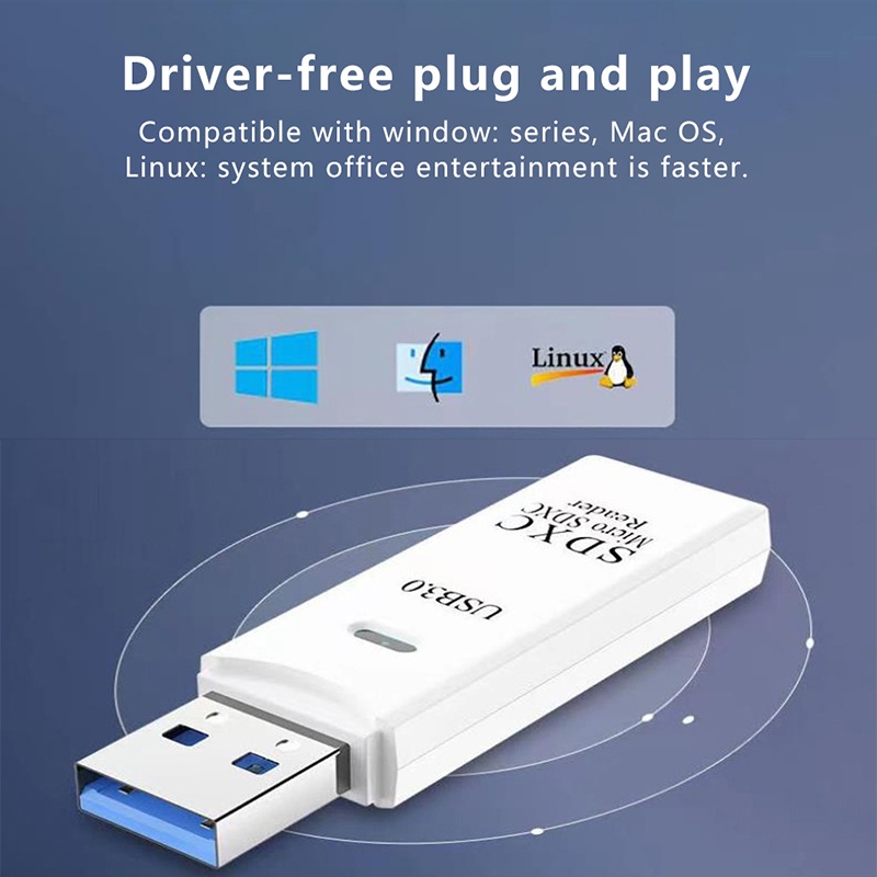 2-IN-1 USB 3.0 Card Reader Flash Smart Memory Card 2 Slots For TF SD ...