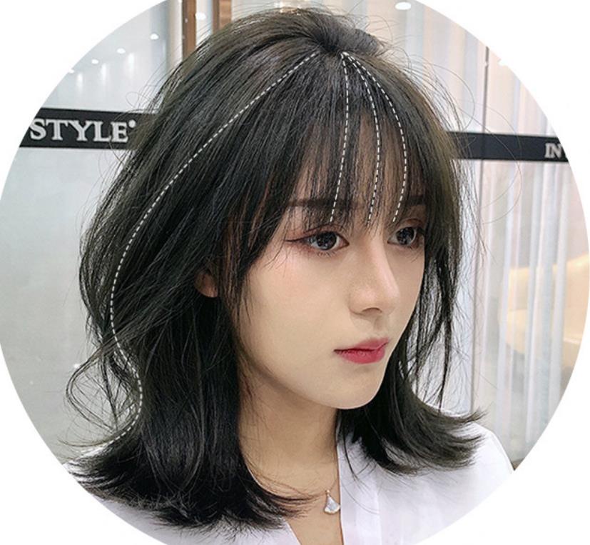 Real hair wig 6224 female long hair wig full head set real hair wire ...