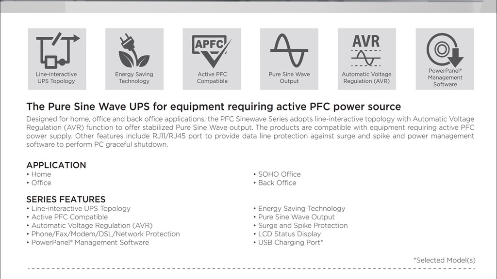 CyberPower CP1600EPFCLCD 1600VA 1000W Pure Sine Wave output safeguards ...