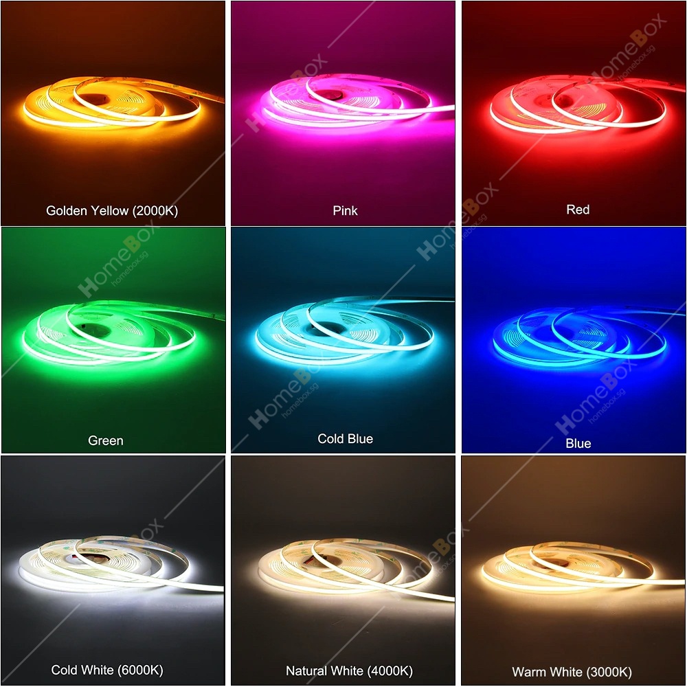 Homebox 12V / 24V COB LED Striplight Strip Light 5 meters 10 meter ...