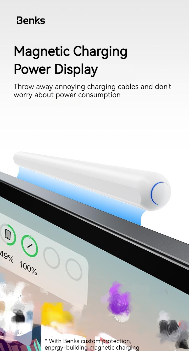 [Benks Official] Benks Magnetic Wireless Charging Pen Tilt Pressure Palm Rejection Writing ...